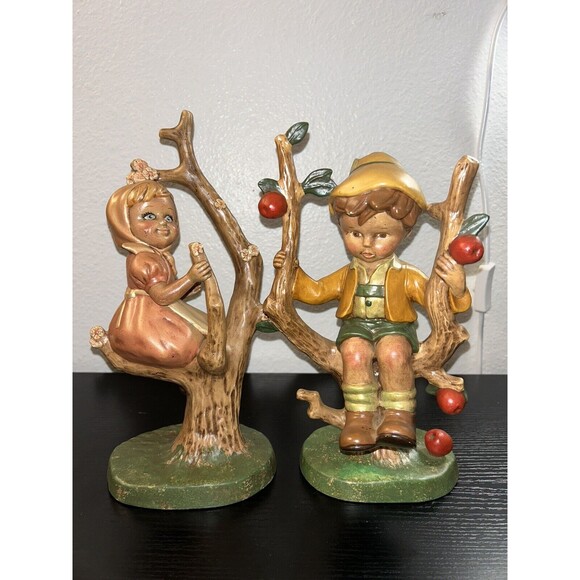 Hummel | Art | 2 Hummel Figurines Apple Tree Girl Boy Tapered Green ...